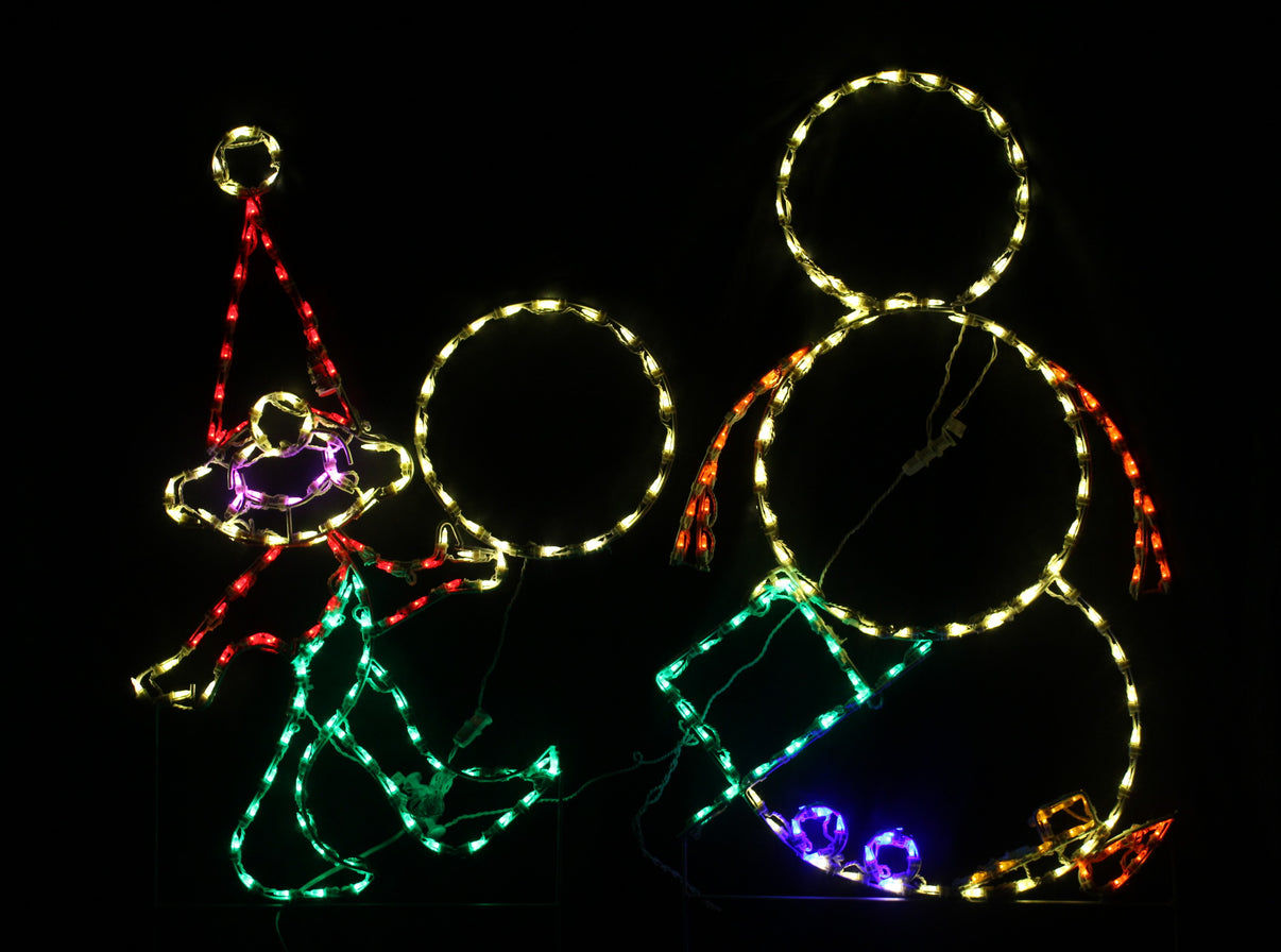 Animated Elf Building Snowman | Lori's Lighted D'Lites